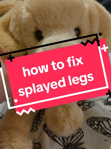 How to fix splayed legs on a plush! #essa #dssa #comfortplush #essaplush #essacommunity plushies, stuffed animal, tutorial, plush repair, plush modification