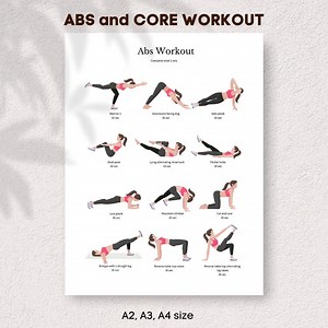 Abs and Core Exercises Printable Pdf, Core Workout, Abs Workout Guide Page, Instant Dowload, Core Yoga Exercises, How to Get Flat Belly - Etsy