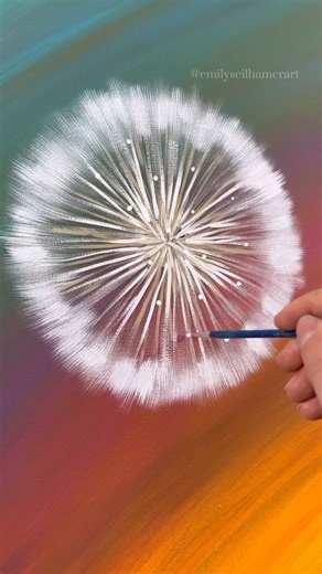 Dandelion painting tutorial! 🎨#beginner #acrylicpainting #spring #diyideas | Emily Seilhamer Art