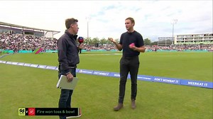 Stuart Broad gives demonstration on the art of bowling
