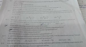 Q.3 Minimum accelerating potential (volts) needed to accelerate... | Filo