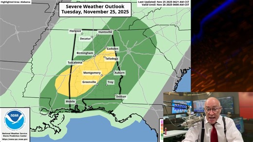 James Spann: A few additional storms for Alabama later today - Alabama News Center