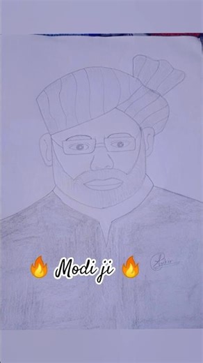 Narendra Modi Ji Pencil Sketch ✏️🇮🇳 #Shorts #narendramodi #modiji #trending