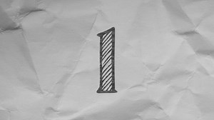 Download One counting number animation on a white paper background for free