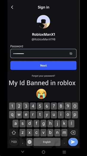 My roblox Id Hacked 😭😭🚫 not open 🥲:(( #hacked #roblox #sad #shorts