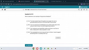 Which statement is an example of big-picture feedback?A. "You... | Filo