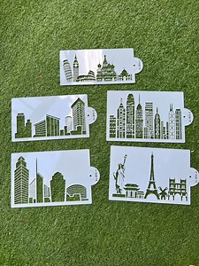 Modern City Skyline Stencils: Cake & Airbrush Decor (set of 5) - Etsy UK