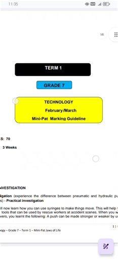 Mini PAT Grade 7 Technology Memorandum #memorandum #grade7 #stem #teacher #technology