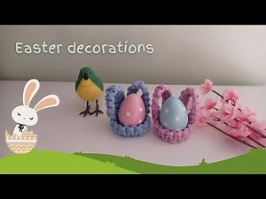 Macrame bunny ears egg holder || Easter decoration || macrame easter || Macrame tutorial