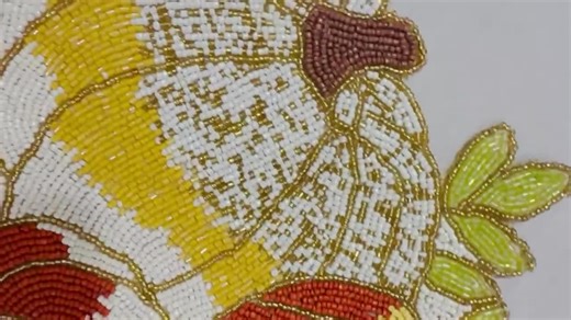 Handmade Beaded Pumpkin Table Runner | Holiday Centerpiece - Etsy