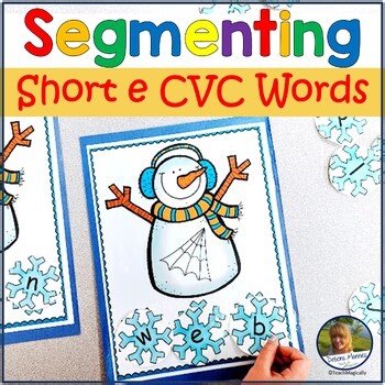 Segmenting cvc Words Snowman Activities Short e Phoneme Segmentation Activities