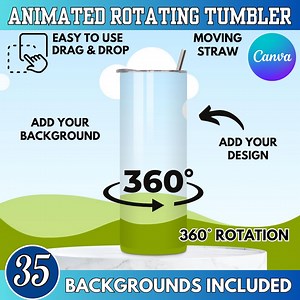 Rotating Tumbler Mockup: 20oz Sublimation Canva Mockup Template (digital Download) - Etsy