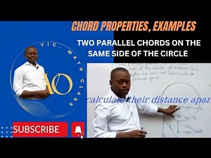 TWO PARALLEL CHORDS ON SAME SIDE OF A CIRCLE, CALCULATE THEIR DISTANCE APART. #cords
