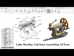 Solidworks Lathe Machine: Tail Stock Assembly LearnVern, Assembling All Part in Solidworks