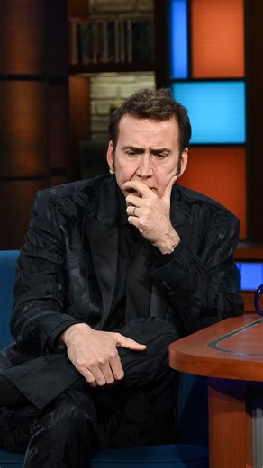 The Late Show on Instagram: "Nicolas Cage? More like Nicolas Sparks that keep going on and on ⚡ #NicCage #HBD #ColbertQuestionert"