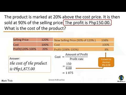 Finding the Selling Price, Cost and Profit and Loss