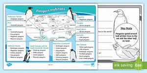 Penguin Habitats Map Reading Activity