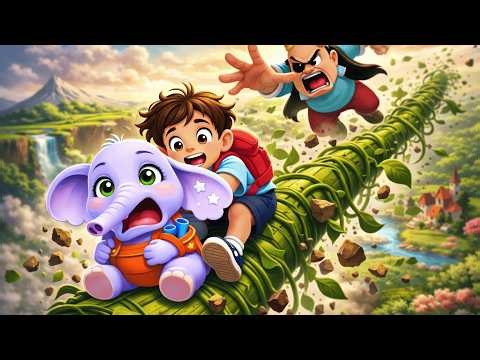 ג'ק ואפוני הפלא 🌱🏰 | הענק רודף אחרי ג'ק! 😱 עזרו לו לברוח! פעילות בתנועה לילדים 🏃🪓✨