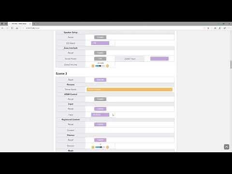 RX-V6A Advanced Web Setup Menu