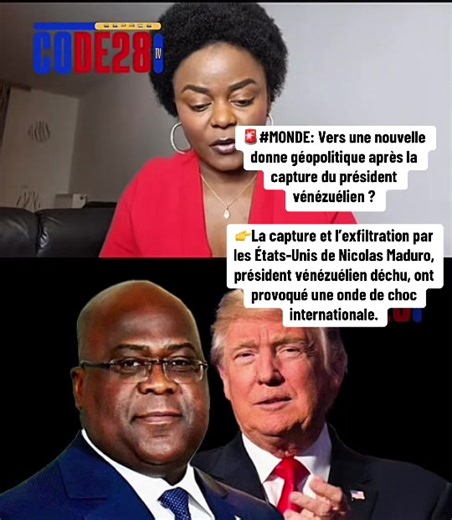 🚨#MONDE: Vers une nouvelle donne géopolitique après la capture du président vénézuélien ? 👉La capture et l’exfiltration par les États-Unis de Nicolas Maduro, président vénézuélien déchu, ont provoqué une onde de choc internationale.