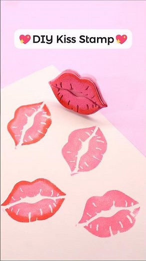 DIY Kiss Stamp 💋 How to make a stamp / Easy Handmade Stationery Craft / Valentine's Day #art #craft