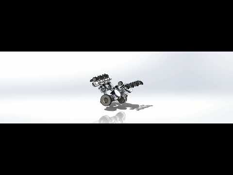 Animation of Twin Turbo V6 Engine (SolidWorks)