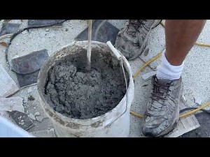 How to mix cement for pool waterline tile base
