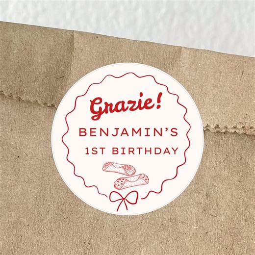 Holy Cannoli Italian First Birthday Stickers, Party Thank You Favor Label Tags Decorations, Editable & Printable - Etsy