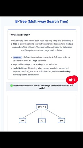 DSA: Tree: BTree #dsa #programming #shorts #viral #reels #algorithm #interview #coding #leetcode