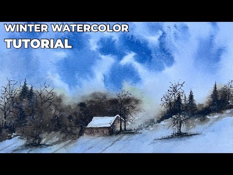 How to Paint Soft Winter Clouds in Watercolor ❄️ Real-Time Winter Landscape Tutorial