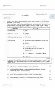 Copyright reservedPlease turn overMathematical Literacy/Grade... | Filo