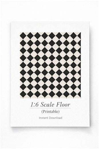 1:6 Scale Printable Black & White Checkerboard Tile - Etsy Australia
