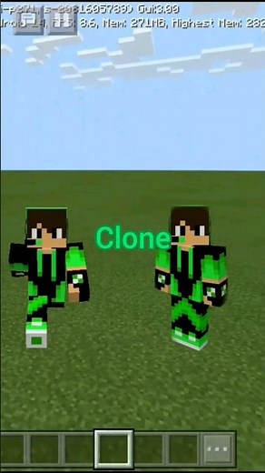 Cloning myself in Minecraft No mods & No add-ons, only using Command block #short #clone