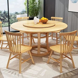[Hot Item] Classic Dining Room Furniture Solid Wooden Round Dining Table Set