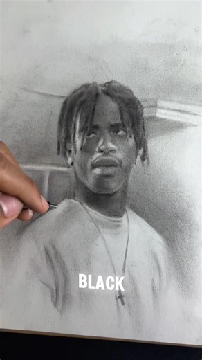 Drawing O-Dog from the movie “Menace II Society” using charcoal #charcoaldrawing #portraitdrawing