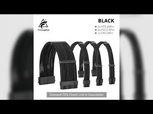 FormulaMod All White PSU Extension Cable Kit , Solid Color Cable Solid Combo 300mm ATX24Pin PCI-E8Pi