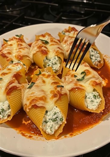 57K views · 290 reactions | 燎 Cheesy Spinach Ricotta Stuffed Shells ...