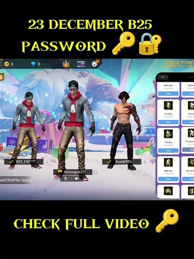“TODAY B25 CHEATS PASSWORD 💯 | 23 December New Secret Code | Free Fire Emote Website #freefire #new