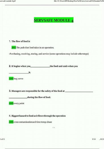 #learnexams ServSafe Module 4 Exam Questions and Answers Verified Solutions 1417 new video