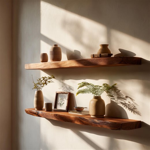 Live Edge Floating Shelves, Solid Natural Walnut Wood Wall Decor, Rustic Farmhouse, Kitchen, Bathroom - Etsy UK