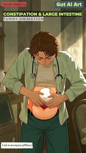 Constipation and Constipated Stool through the Large Intestine Animation | Gut AI Art | 18