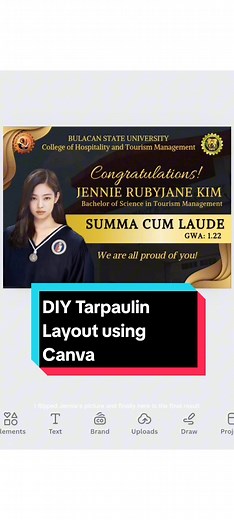 DIY Tarpaulin Layout Ideas for Graduation using Canva