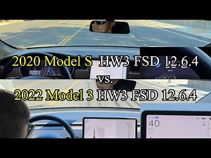 2020 Model S HW3 FSD 12.6.4 vs. 2022 Model 3 HW3 FSD 12.6.4