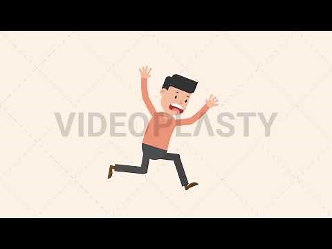 Man Running Scared Animation