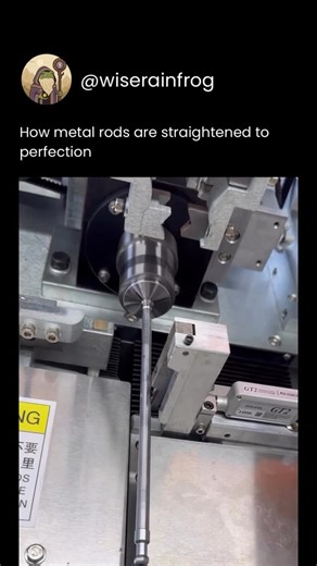 Wise Rain Frog on Instagram: "Machines like this straightening unit are key to ensuring precision in metalworking industries. The device detects slight bends or irregularities in metal shafts or rods and corrects them with pinpoint accuracy. High-speed sensors, like the Keyence GT2 seen here, measure deflection, while automated actuators apply force to realign the metal to perfect straightness. This kind of precision is vital in industries like aerospace, automotive, and robotics, where even mic