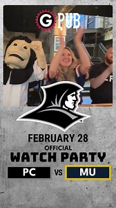 Official Watch Party at GPub! Go to GPub tonight (2/28) to watch PC take on Marquette. Enjoy food & drink specials, a halftime shootout, photos with Friar Dom, & prizes! Book a table! Reservations: https://bit.ly/4bJXO8S | Providence College Men's Basketball