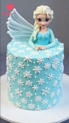 ASMR Slice: Elsa’s Snowflake frozen Cake! ❄️👑