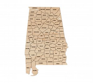 Alabama County Map Wall Hanging - Crafted From Cherry or Maple Wood - Etsy