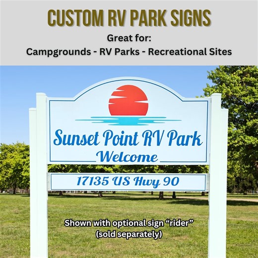Custom Campground RV Park Sign - Durable Outdoor Entrance With Your Logo or Our Art - Etsy