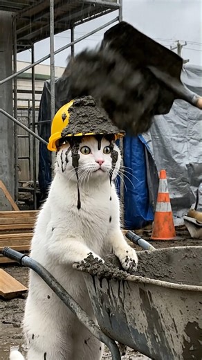セメント一杯が招いた、猫の建設現場大惨事